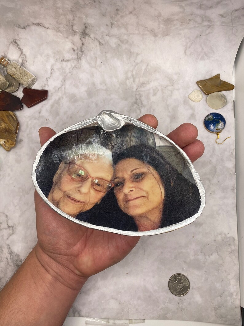 Personalized Memorial Remembrance Photo Sea Shell, Bereavement Gift ...