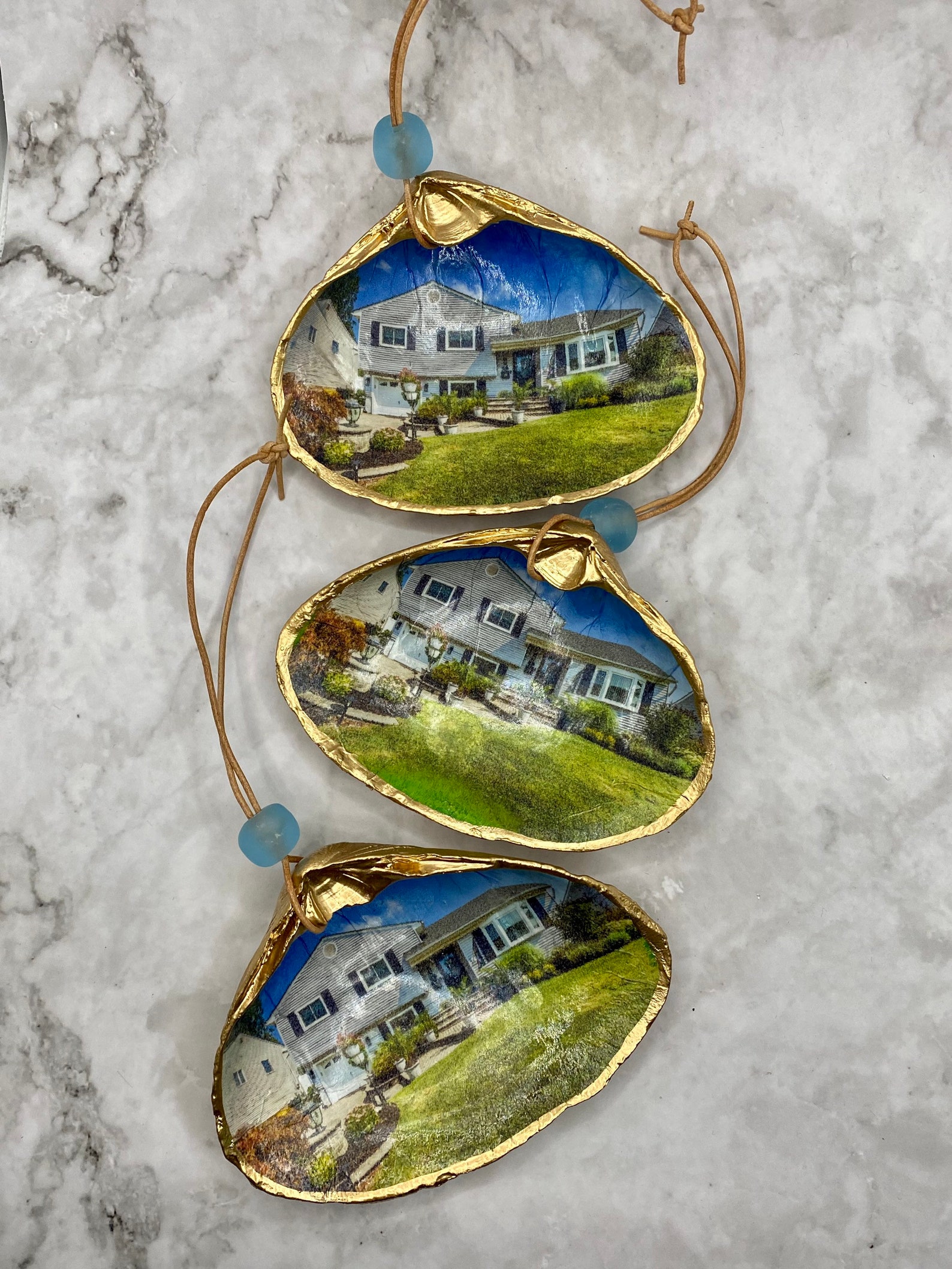 Personalized Shell Ornament Mermaid Beach Decor Photo on | Etsy