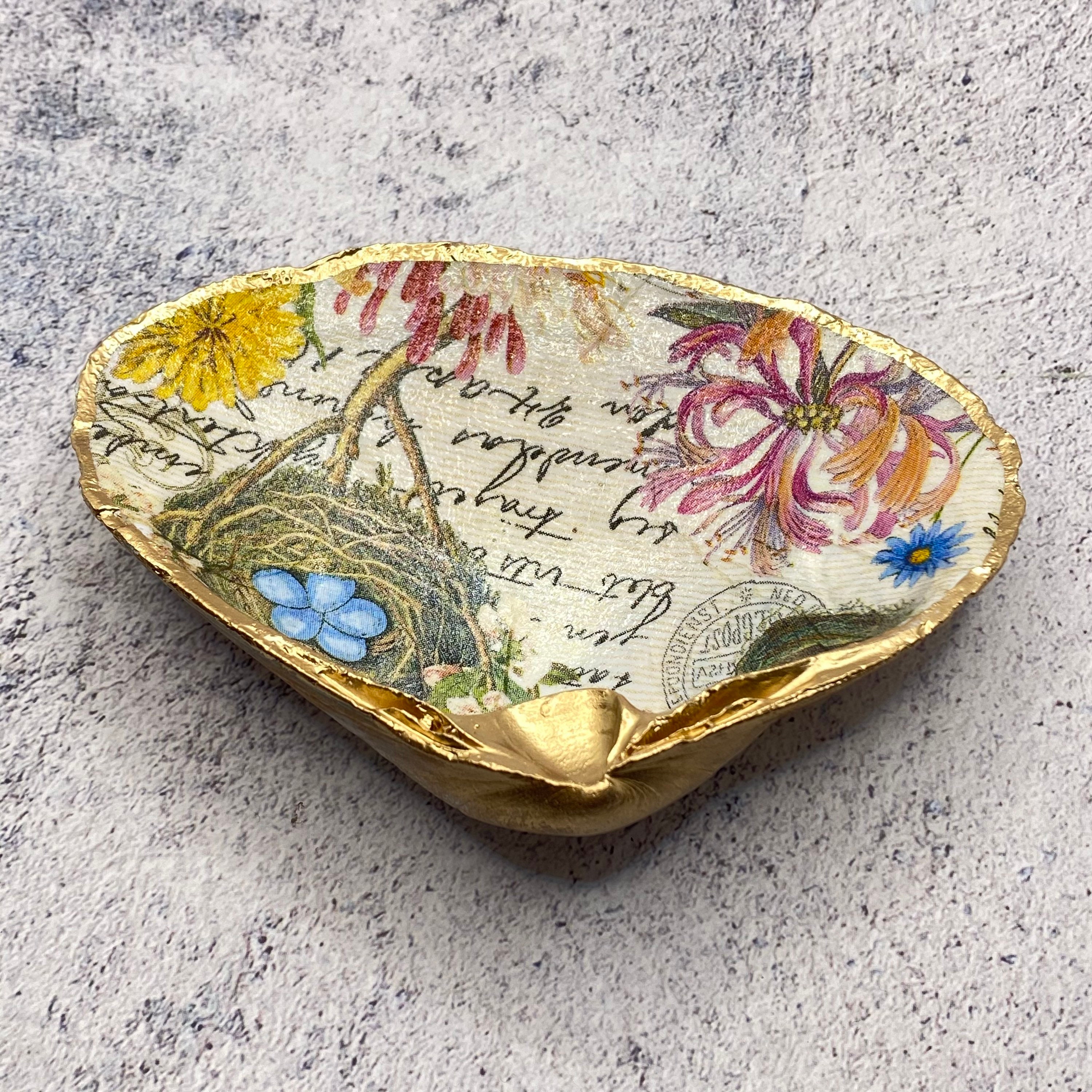 Mermaid Decor Decoupage Shell Art Decoupage Shells Spring | Etsy