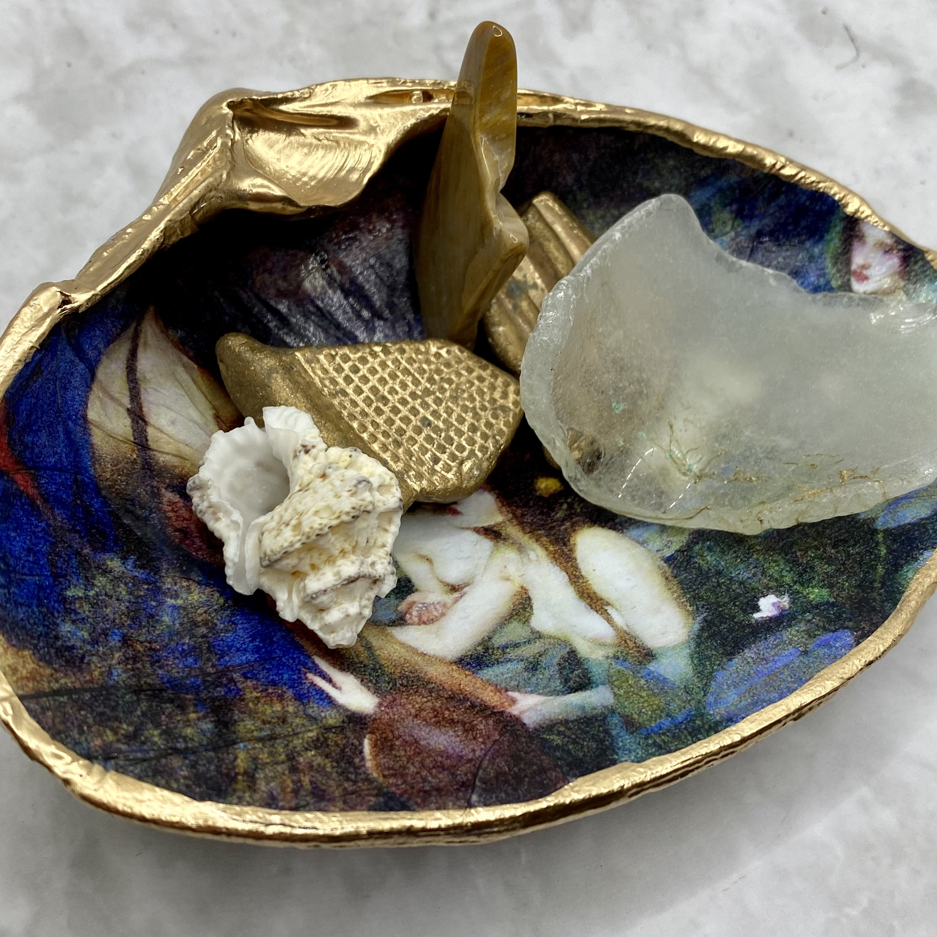 Decoupage Clam Shell Decor Greek Water Nymphs Goddess of the - Etsy