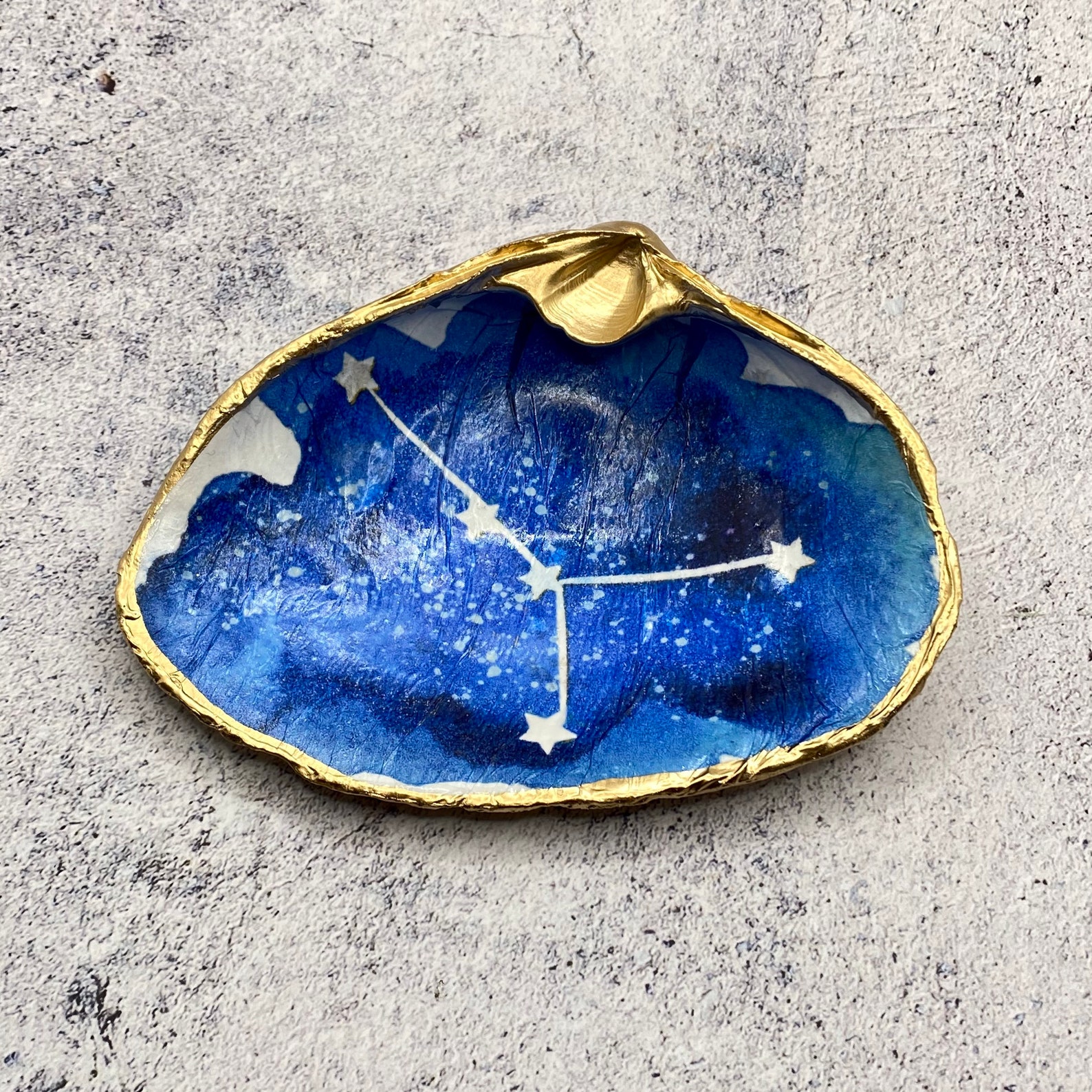 Decoupage Clam Shell Zodiac Celestial Beach Decor - Etsy