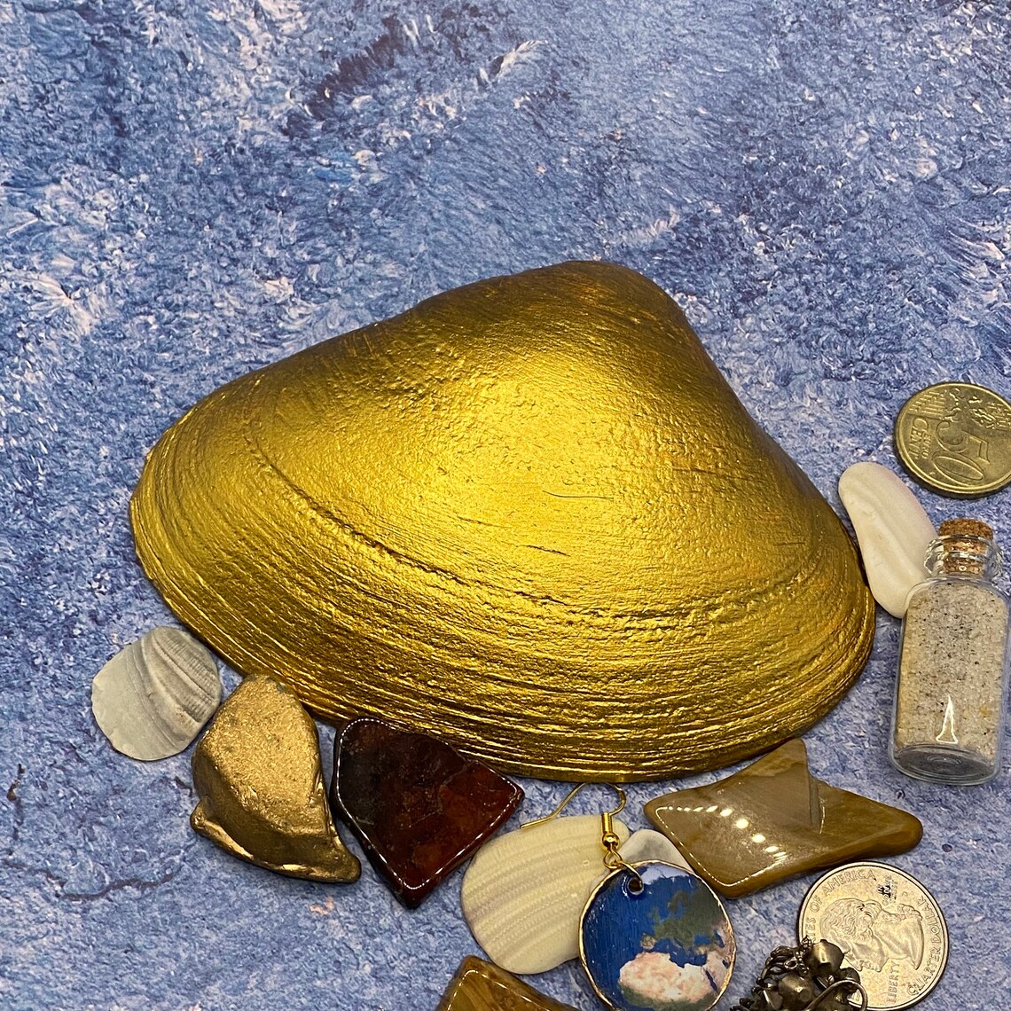 Decoupage Clam Shell Decor Mermaid Gifts for Her Blue and - Etsy