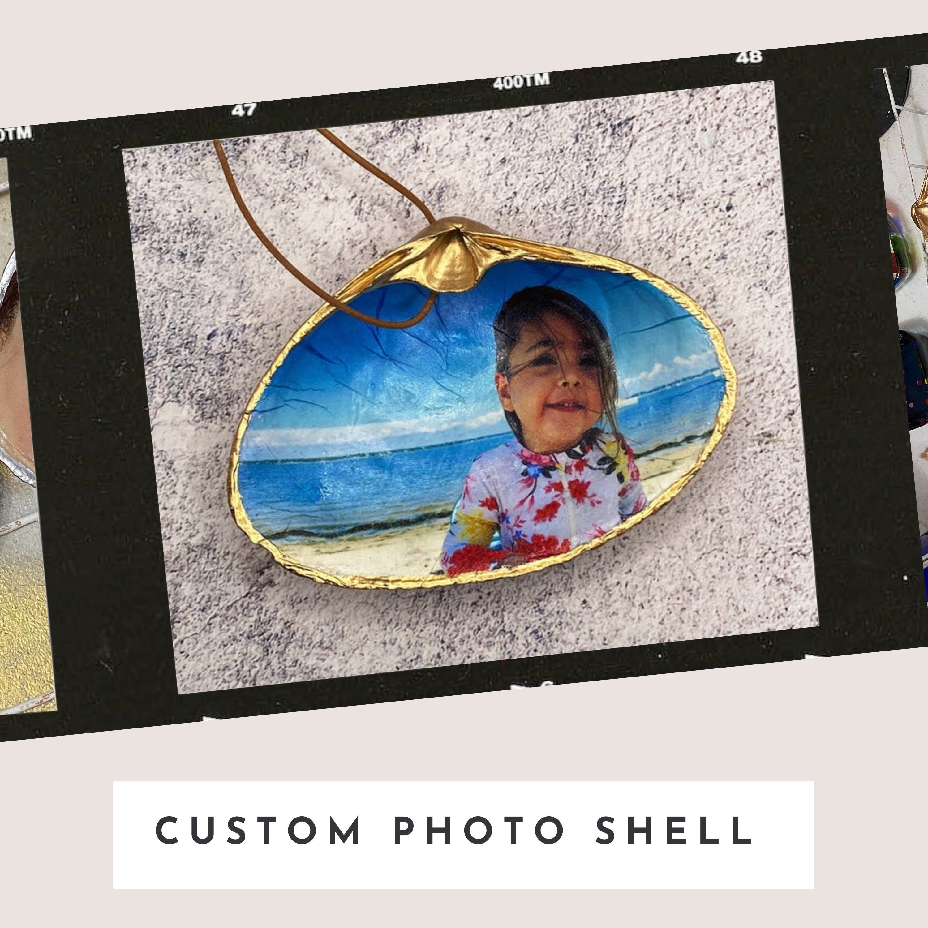 Personalized Shell Ornament Mermaid Beach Decor Photo on | Etsy