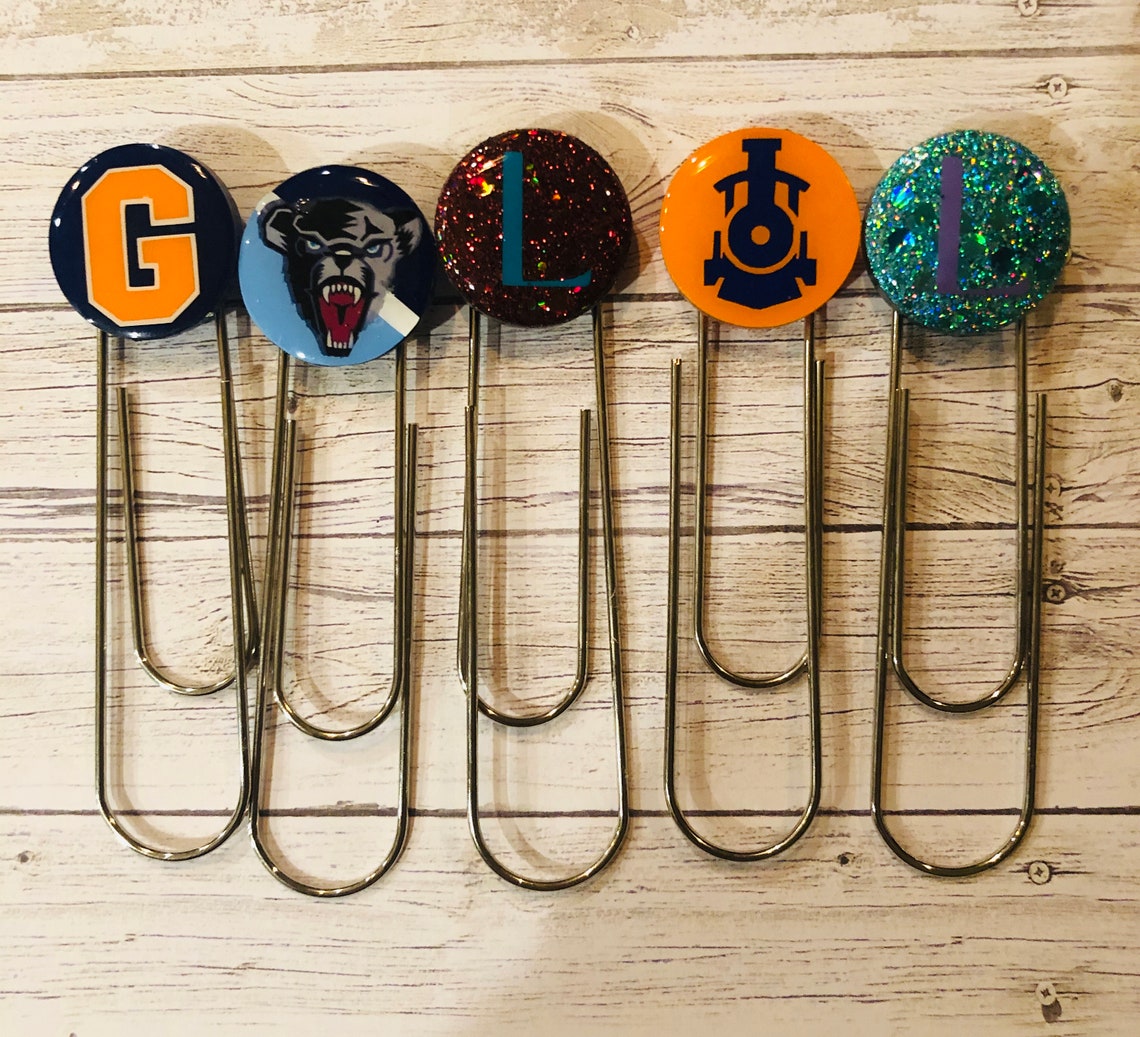 Book mark large personalized paper clip style | Etsy