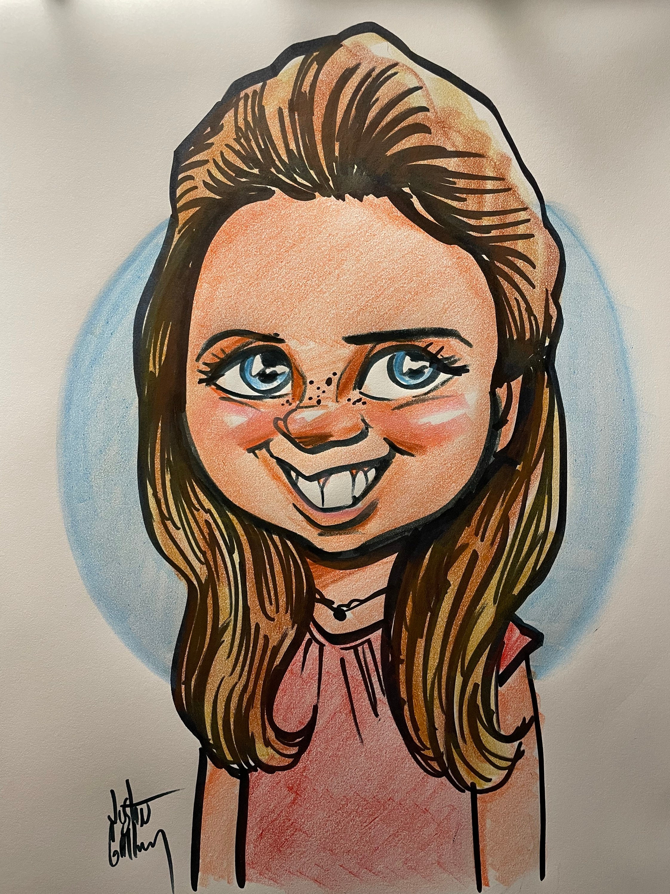 1 Face Color Caricature Portrait | Etsy