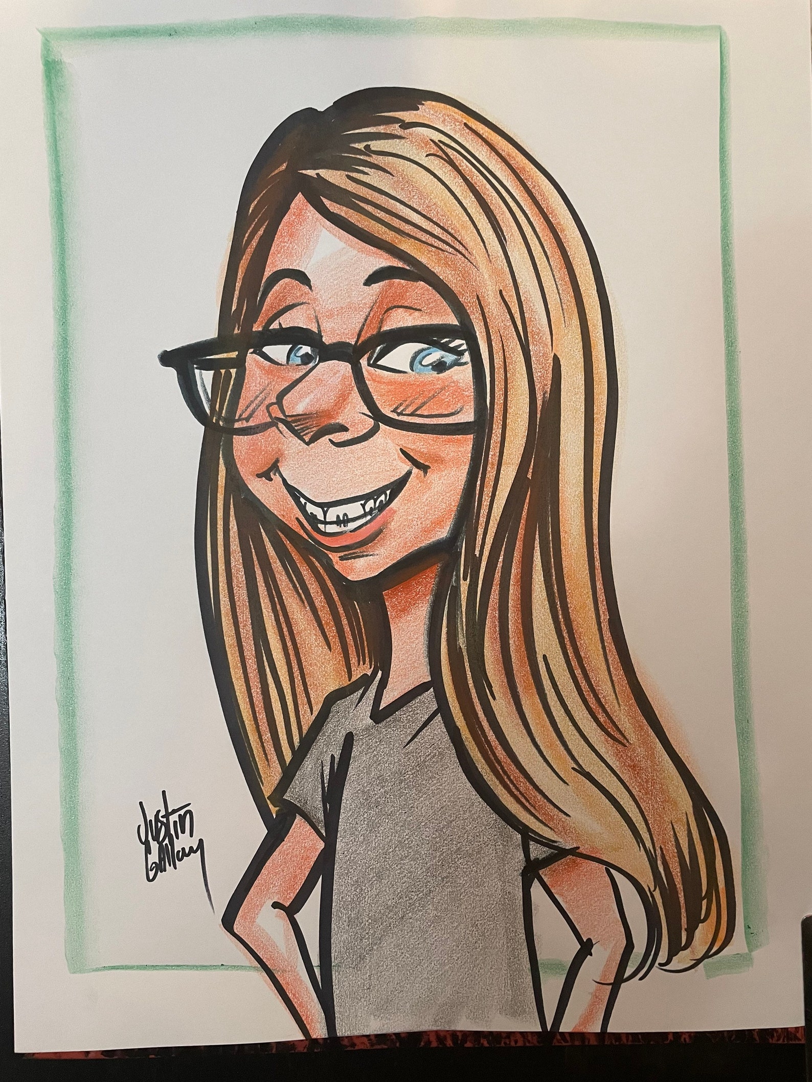 1 Face Color Caricature Portrait | Etsy