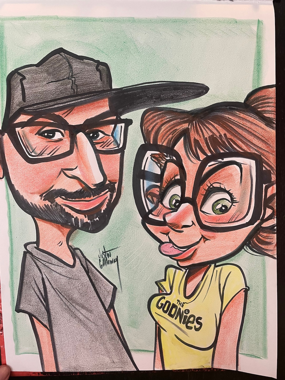 2-faces Color Caricature Portrait - Etsy