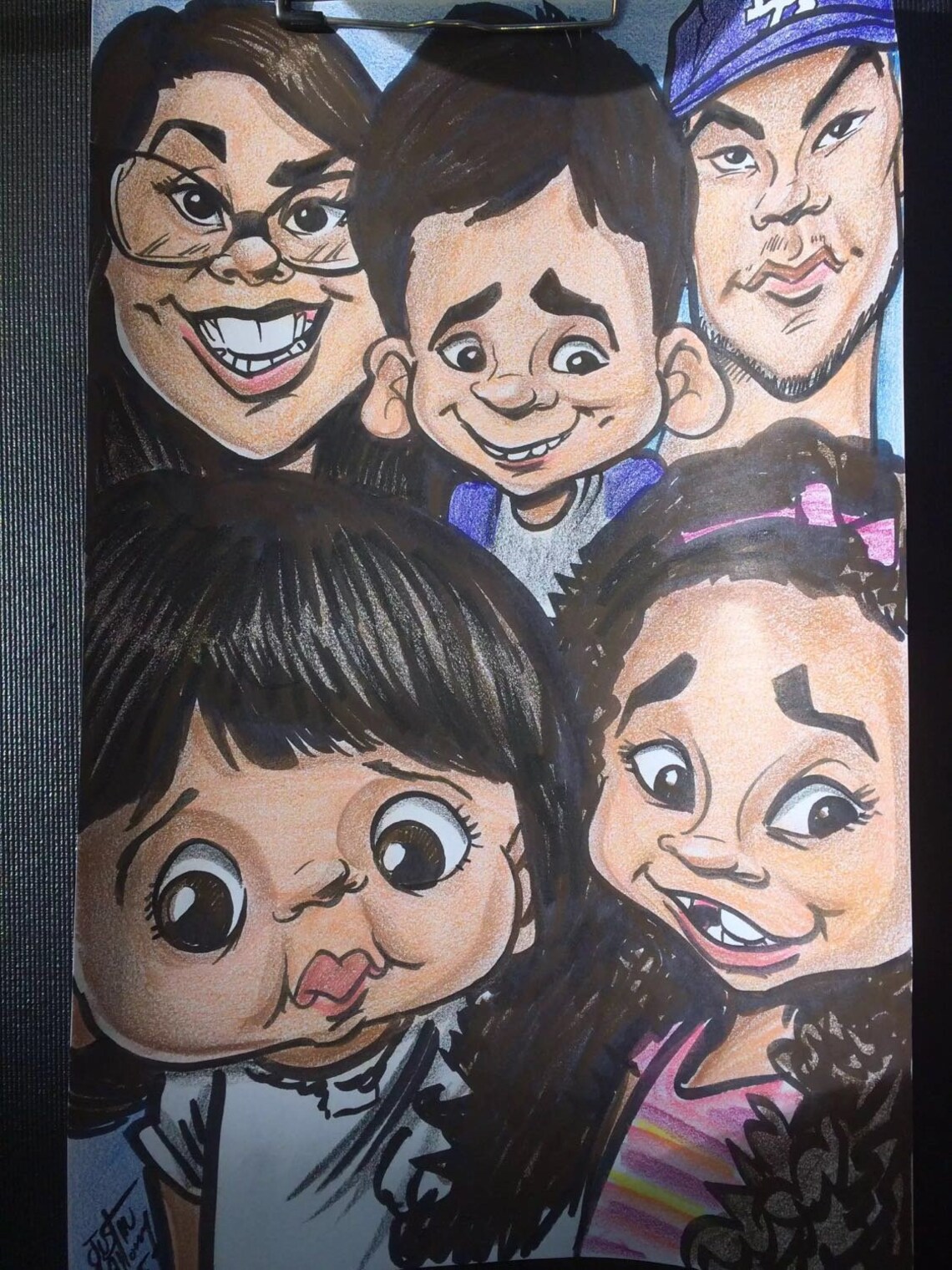 5 Faces Color Caricature Portrait | Etsy