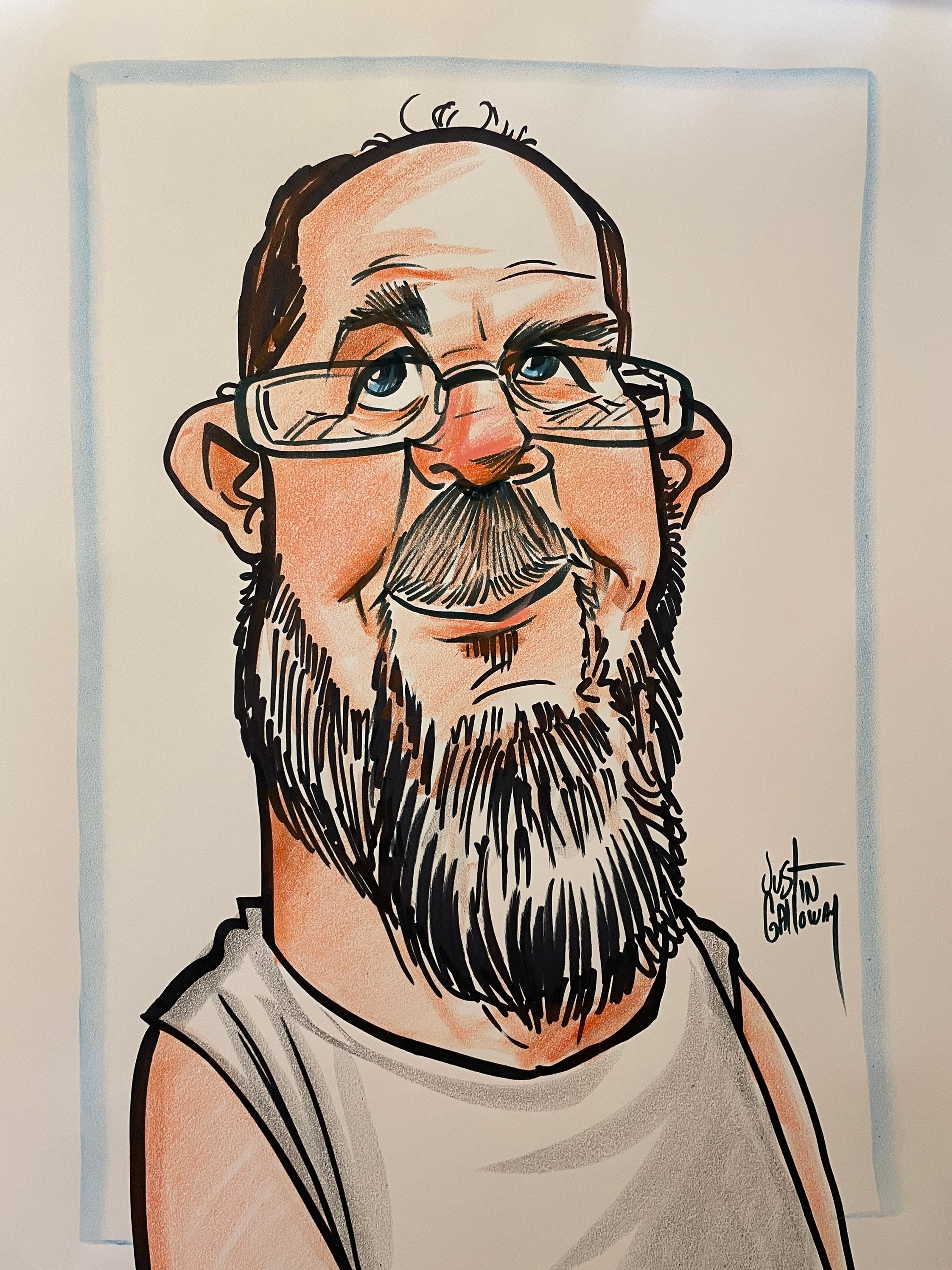 1 Face Color Caricature Portrait | Etsy