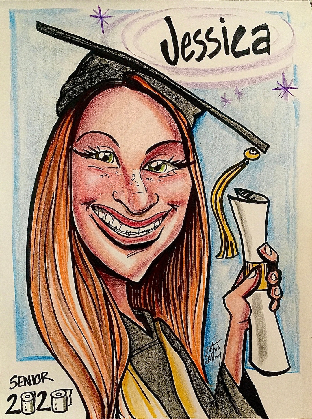 Graduation Gift Caricature Cartoon Drawing - Etsy