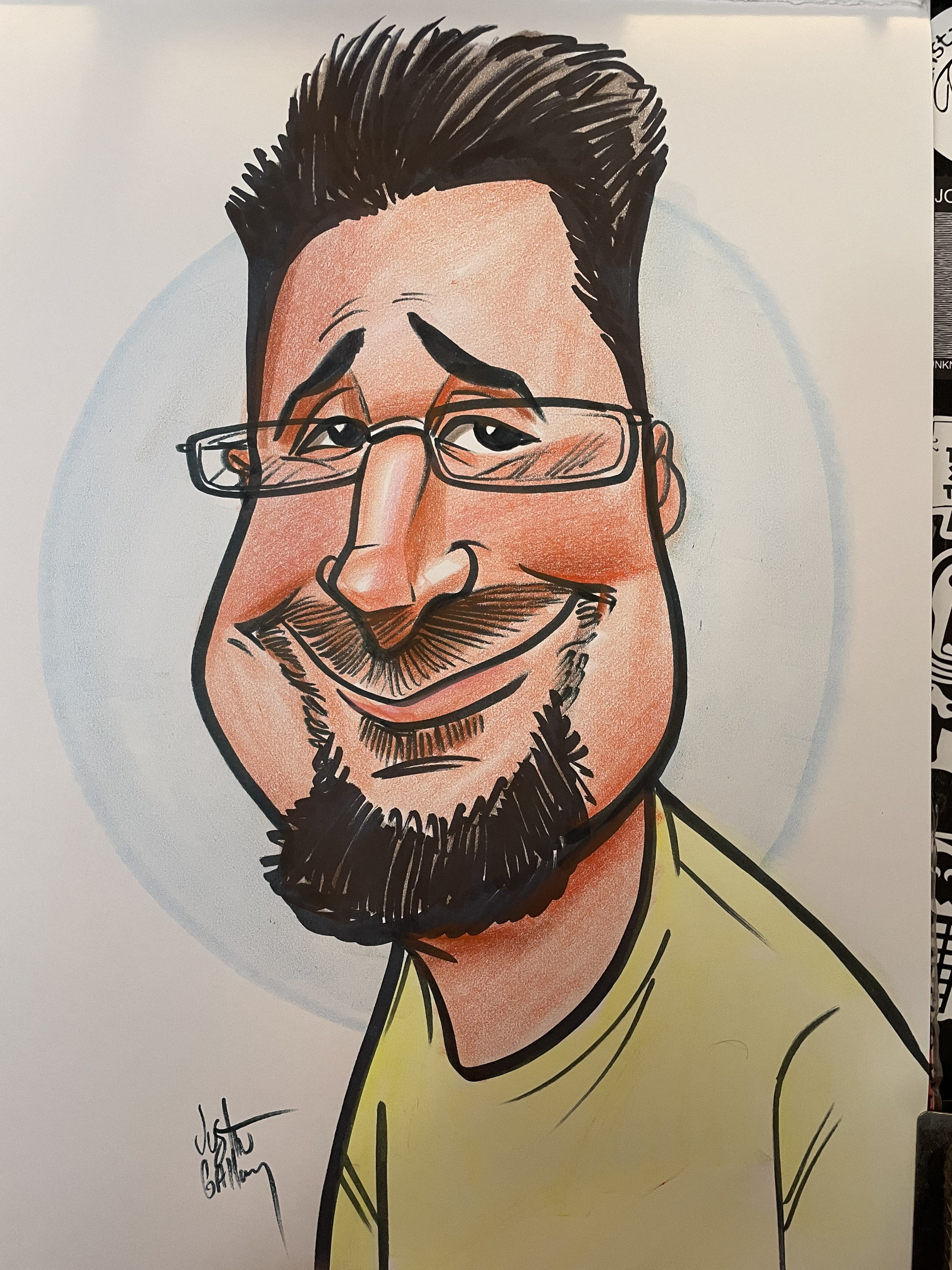 1 Face Color Caricature Portrait - Etsy