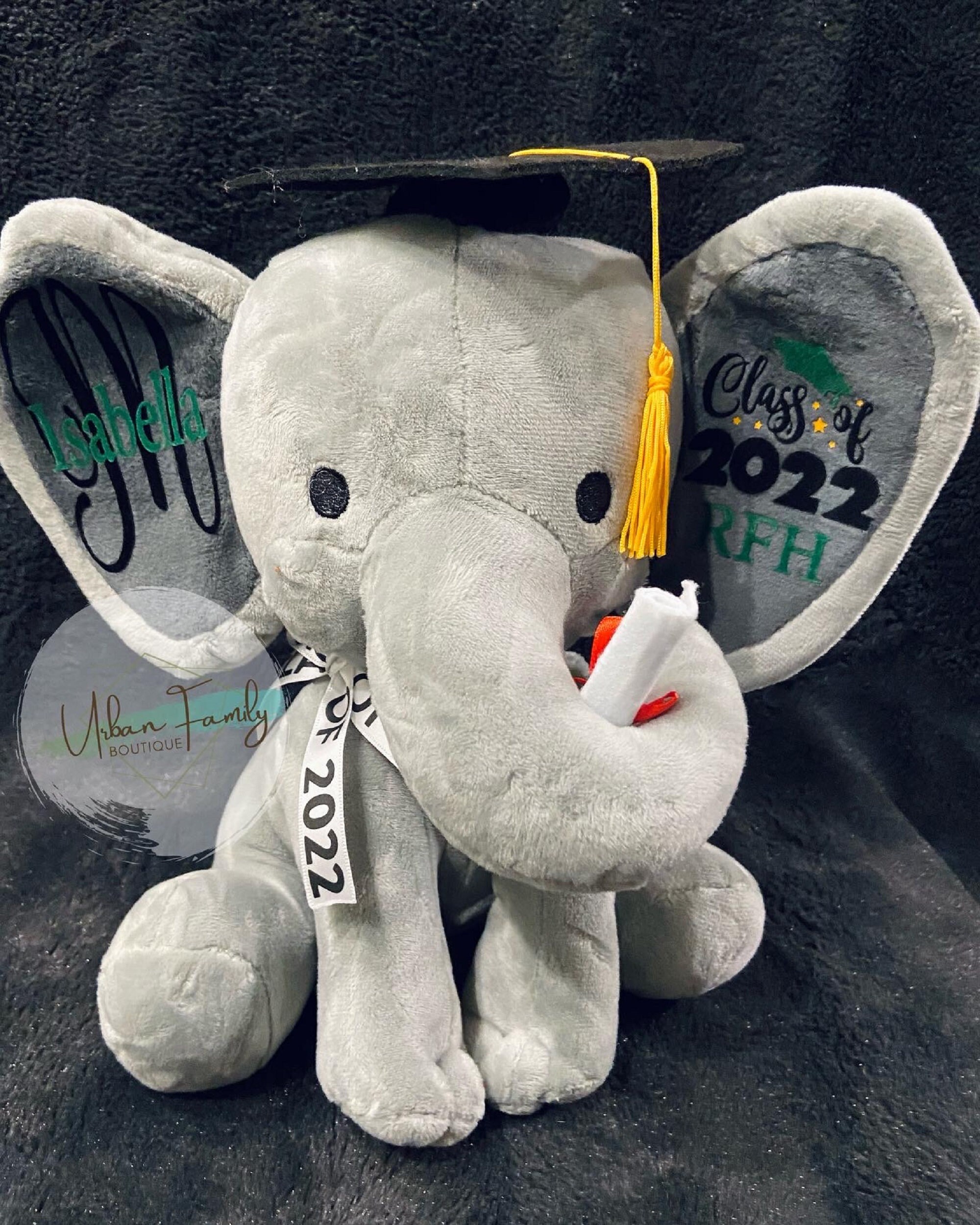 Personalized Plush Grad Graduation Elephant Kindergarten High - Etsy Canada