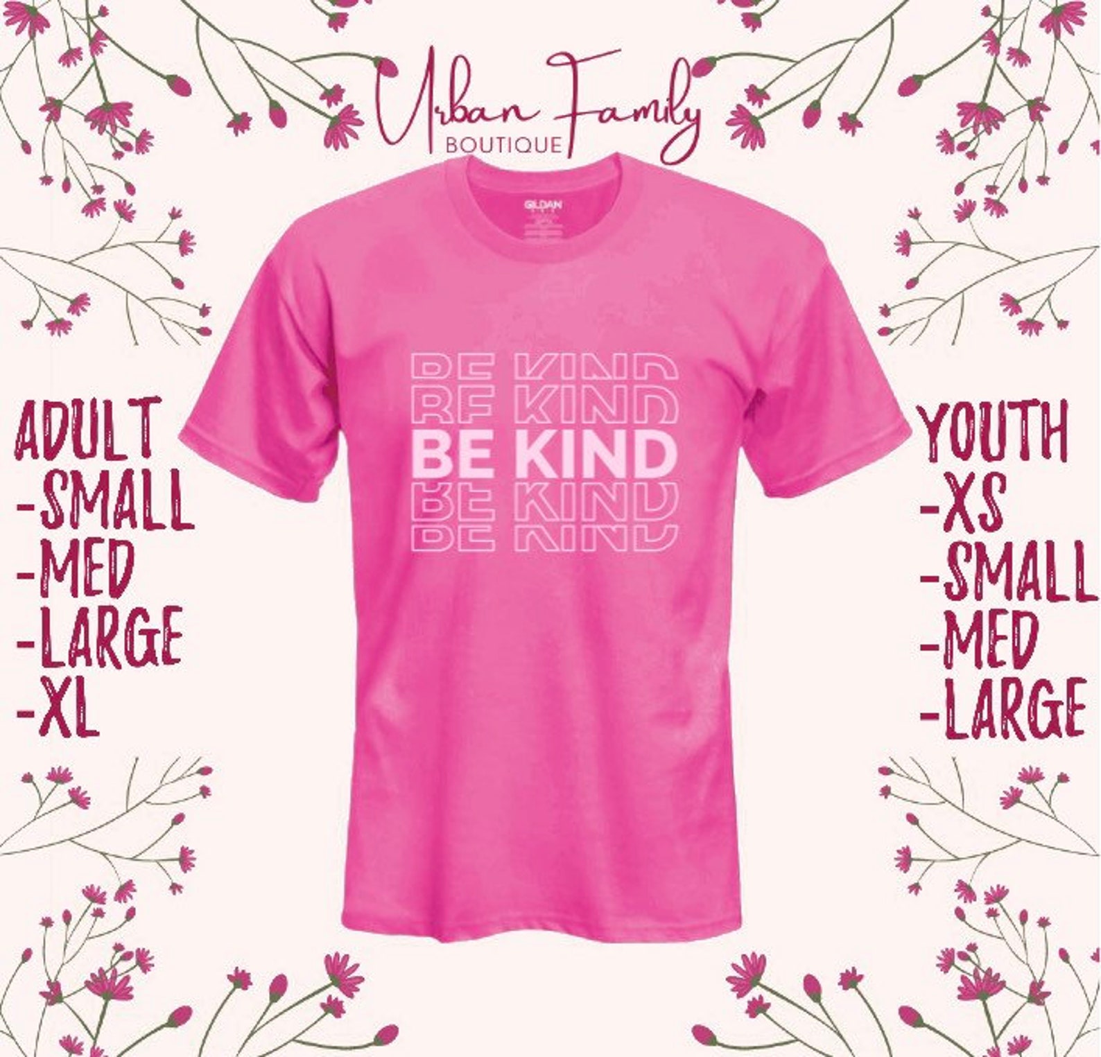 Adult PINK SHIRT DAY Dark Pink Shirt raise Kind Humans Kindness dino ...