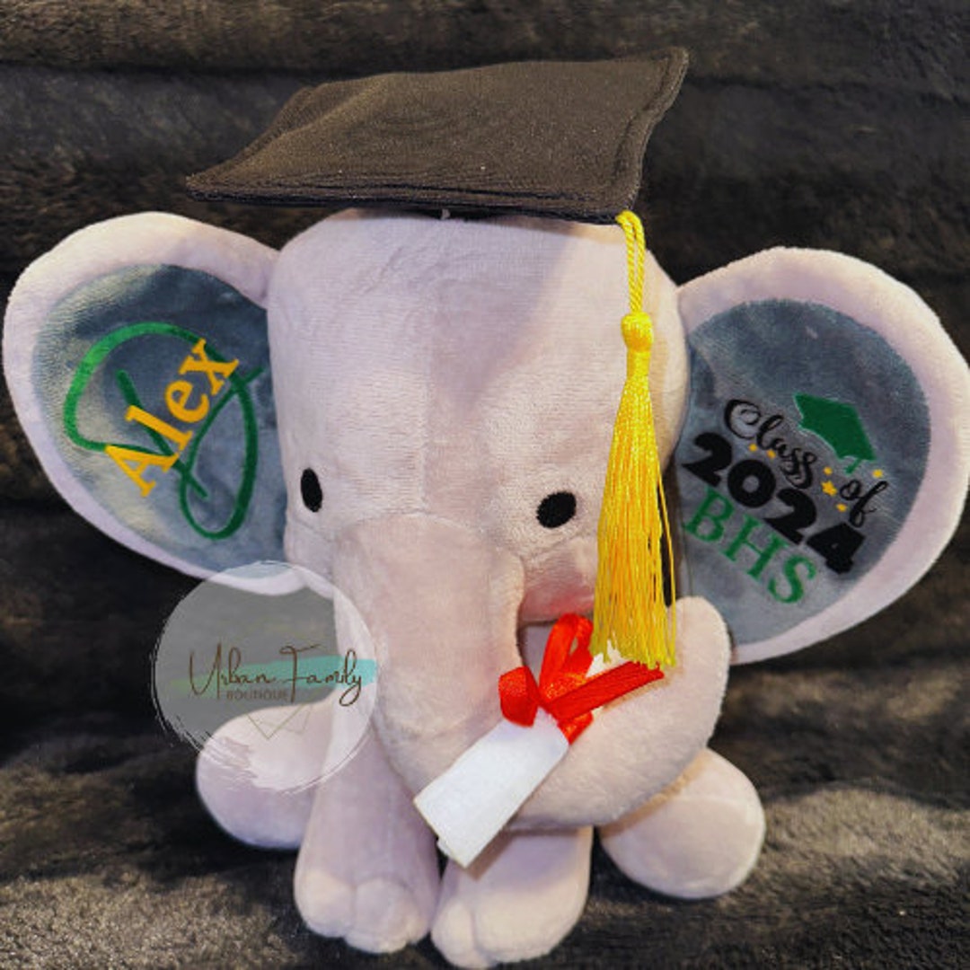 Personalized Plush 2024 Grad Graduation Elephant Kindergarten, High ...