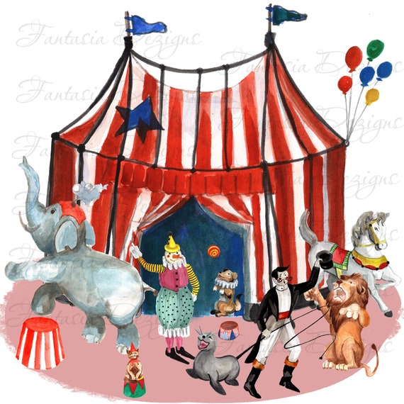Vintage Circus Seal Clip Art