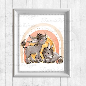 Donkeys Boho Rainbow Rainbow Donkey Card Making Nursery - Etsy