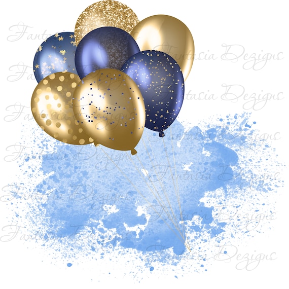 Happy Birthday Blue Balloons Clip Art