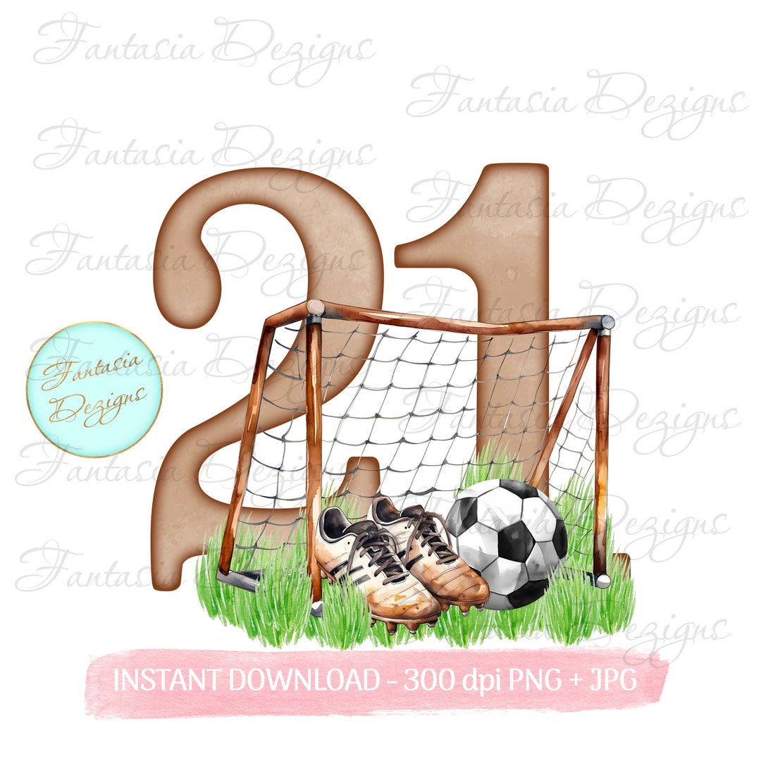 Soccer Football 21st Birthday Card Making Clipart Png - Etsy