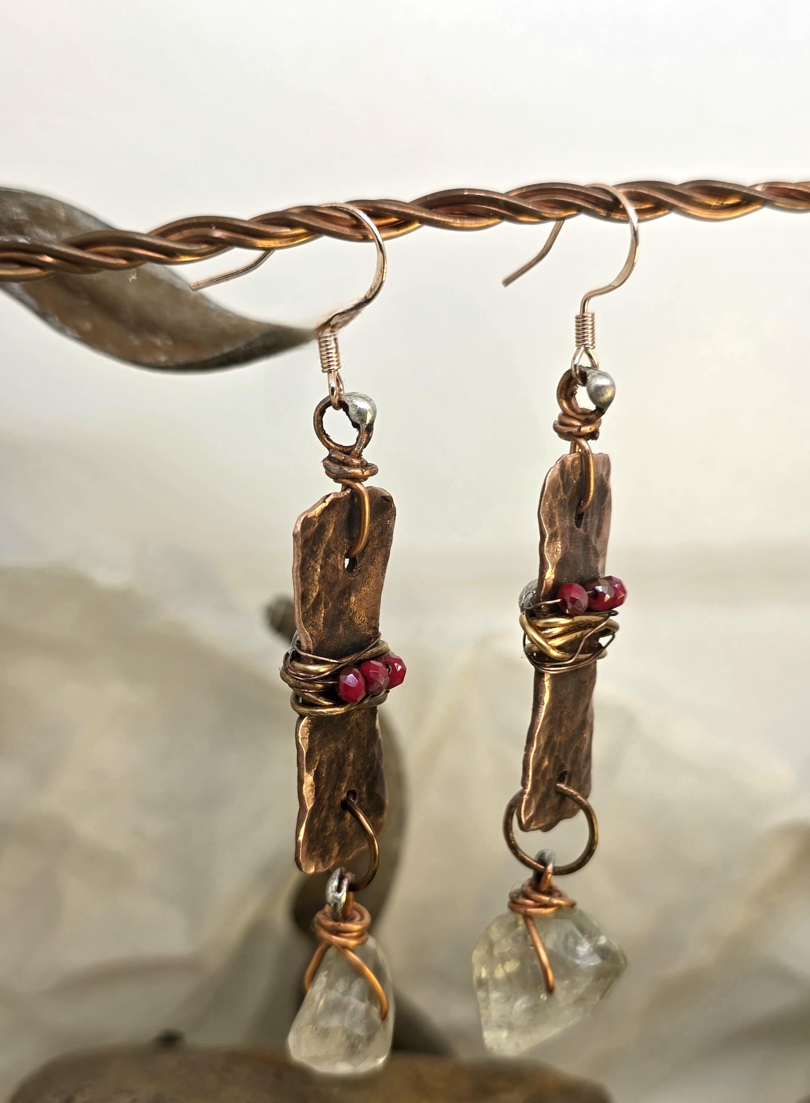 Rust to Redemption: Hammered Copper Earrings | Rustic Artisan Boho ...
