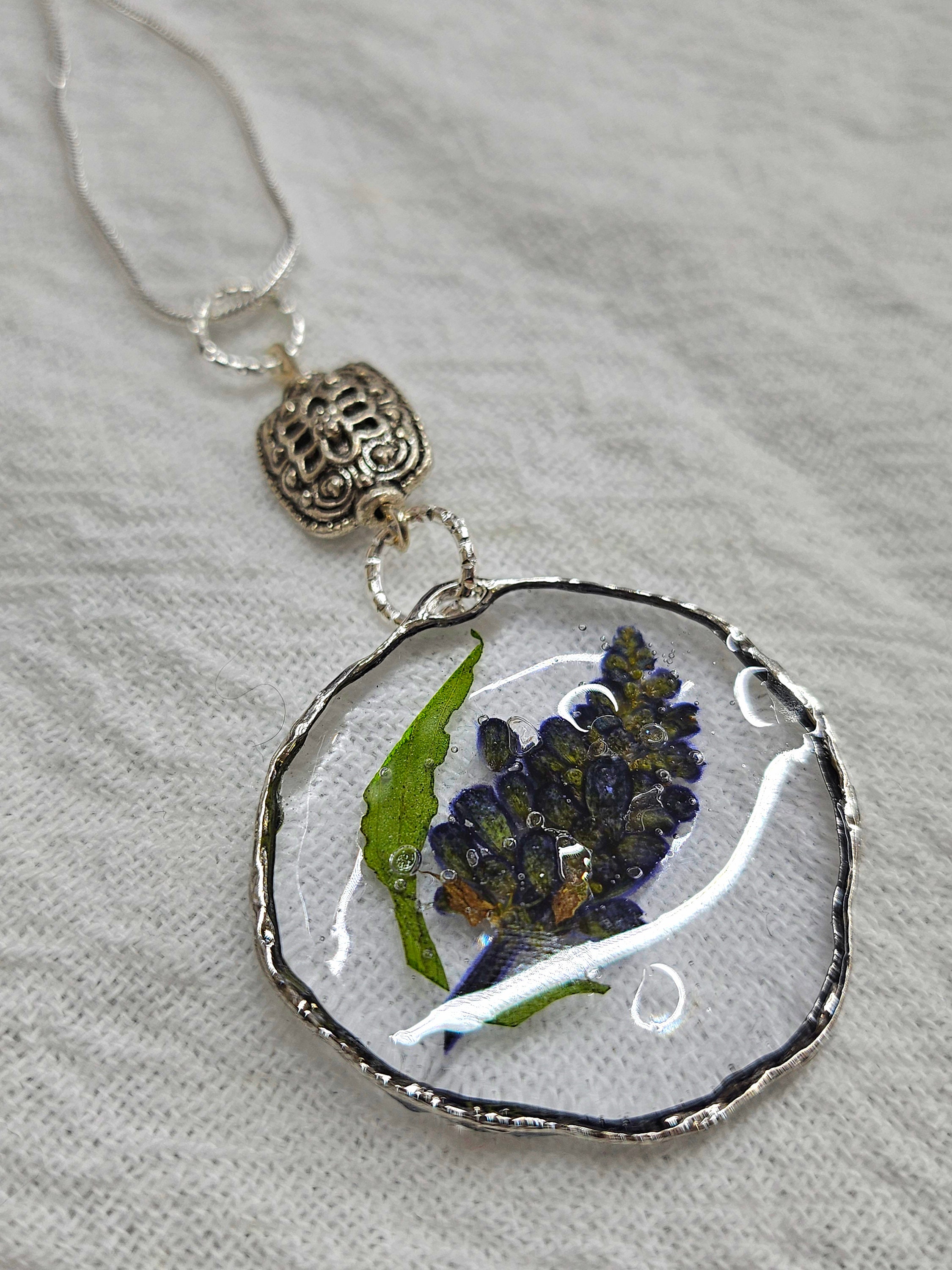 Dried Texas Bluebonnet Pendant - Etsy