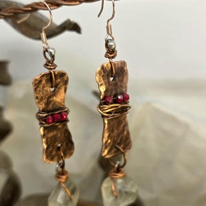 Rust to Redemption: Hammered Copper Earrings | Rustic Artisan Boho ...