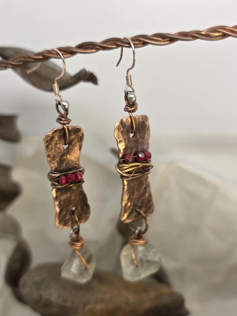 Rust to Redemption: Hammered Copper Earrings | Rustic Artisan Boho ...