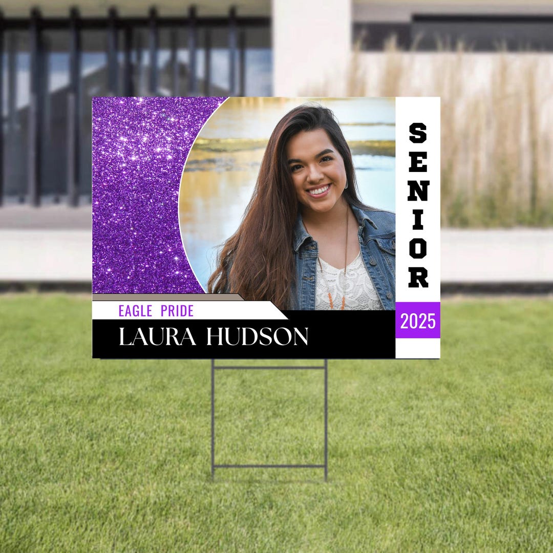 Graduation Photo Personalized Senior Double Sided Sign 2025 W/ H-stake ...