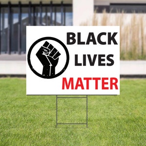 Black Lives Matter Pride Fist Yard Sign Black Power Resist Racism ...