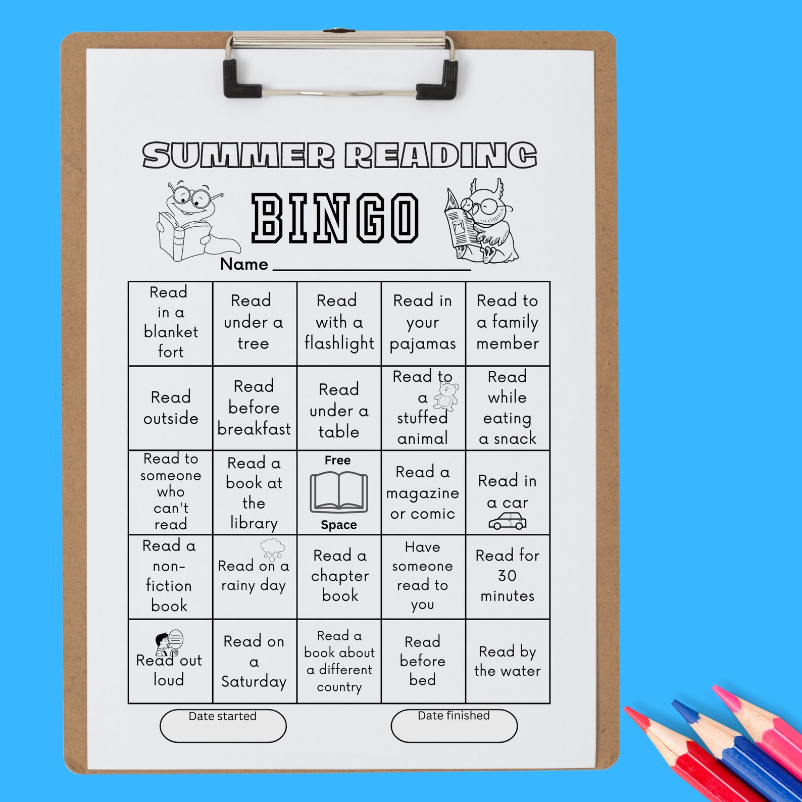 Summer Reading BINGO Challenge for Kids (printable PDF) - Etsy
