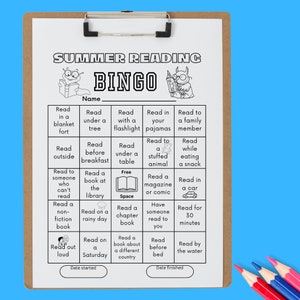 Summer Reading BINGO Challenge for Kids (printable PDF) - Etsy