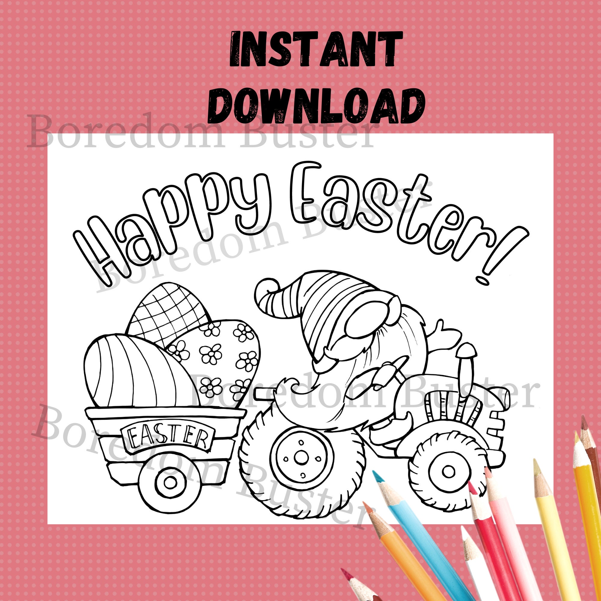 Easter Gnome Coloring Page Instant Download Printable - Etsy