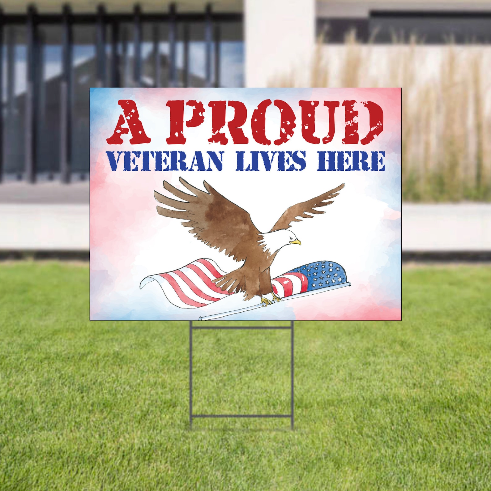 Proud Veteran Lives Here Yard Sign | Veteran Appreciation | US Military ...