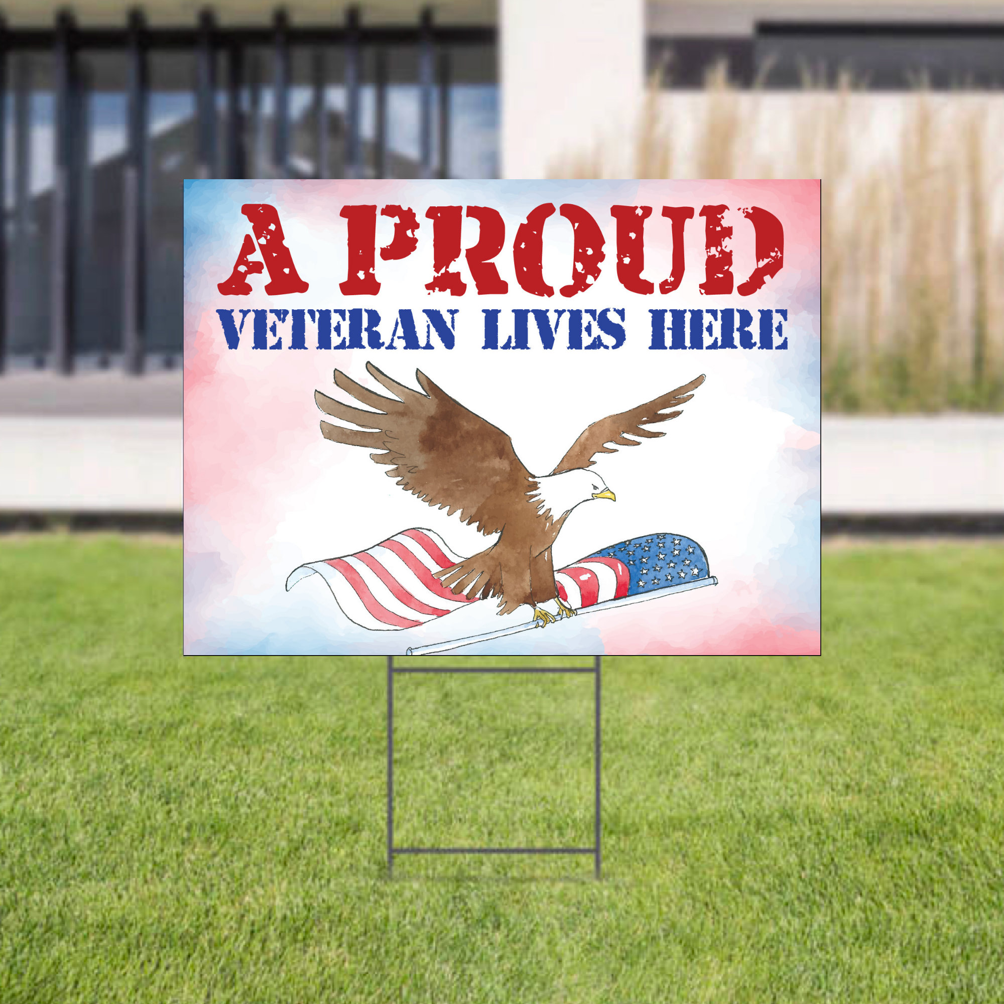 Proud Veteran Lives Here Yard Sign | Veteran Appreciation | US Military ...