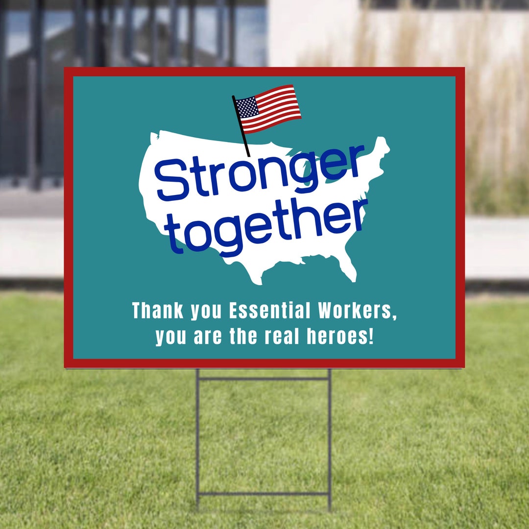 Essential Workers Yard Sign Thank You Essential Workers - Etsy