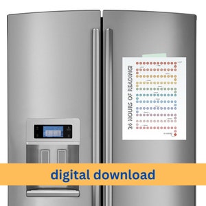 Reading Chart Tracker, Reading Log Printable, 24 Hours of Reading ...