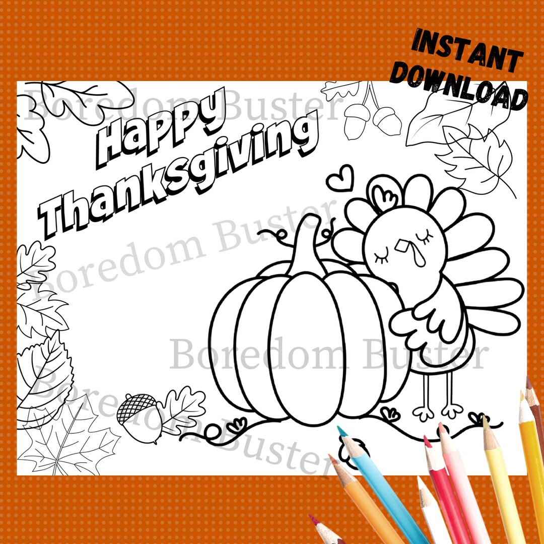 Printable Thanksgiving Turkey Coloring Page | Thanksgiving Activity ...
