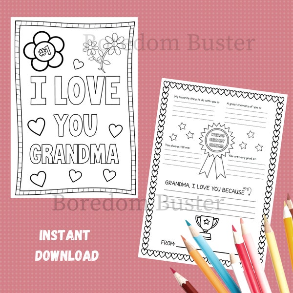 Printable Grandma Coloring Sheet - Etsy