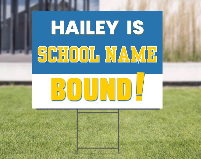 Personalized College Bound Banner | Custom Colors Sign Garland Grad ...