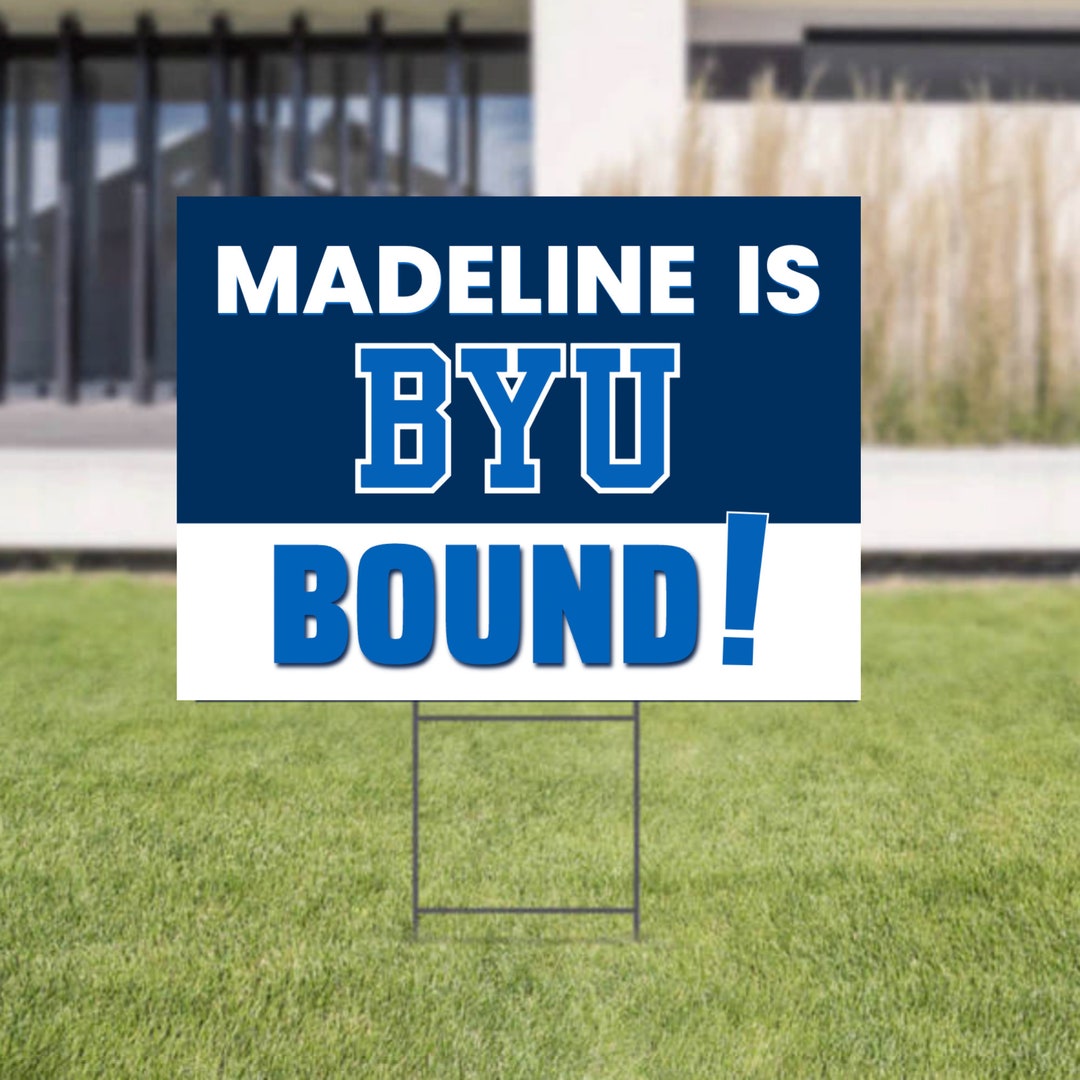 Brigham Young University Sign Cosmo Cougar Sign Senior Graduation ...