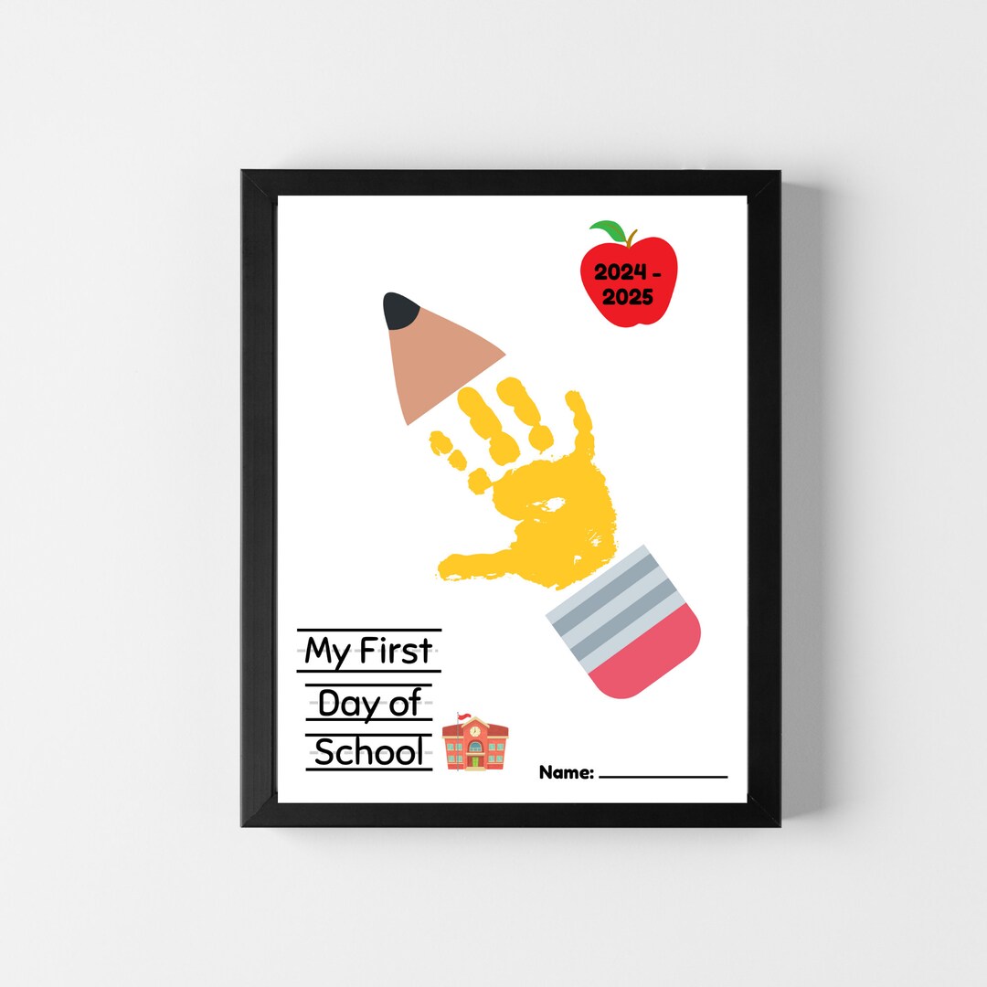 First Day of School Handprint Craft, Back to School Printable, Memory ...