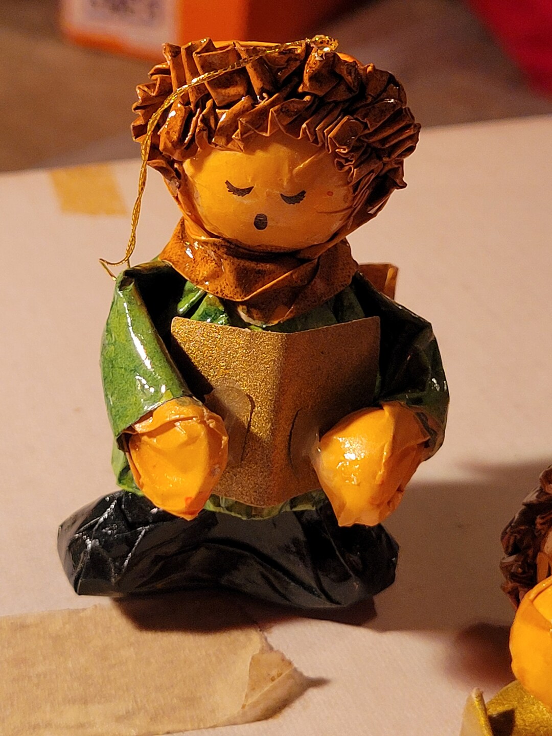 2 Vintage Miniature Paper Mache Ornaments - Etsy