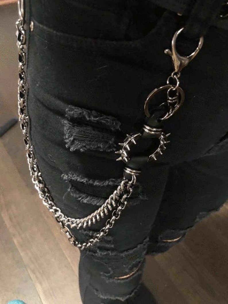 Punk Chain Belt Gothic Spike Rivet Anime Cosplay Emo | Etsy