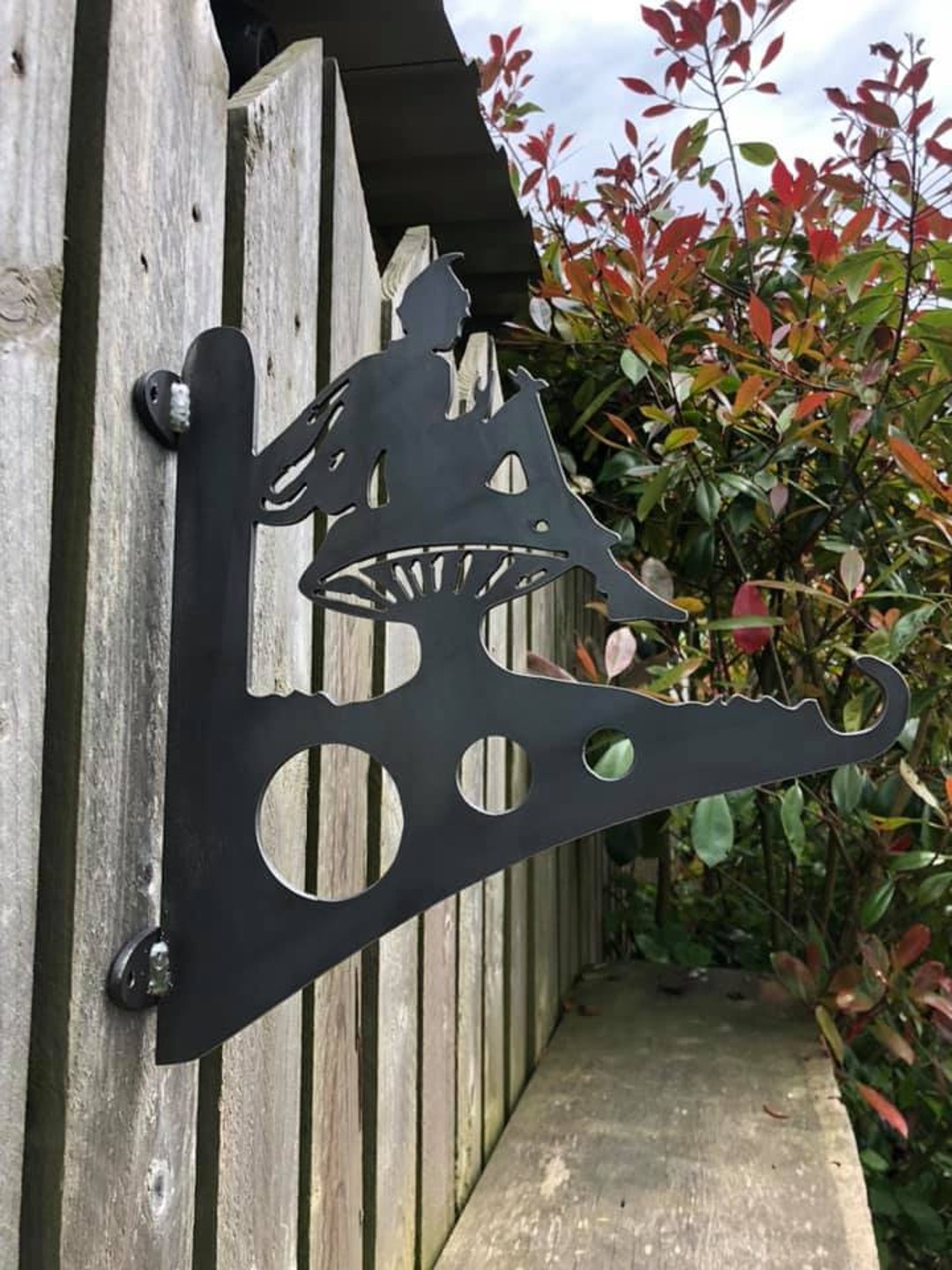 Fairy on Toadstool Hanging Basket Bracket - Etsy