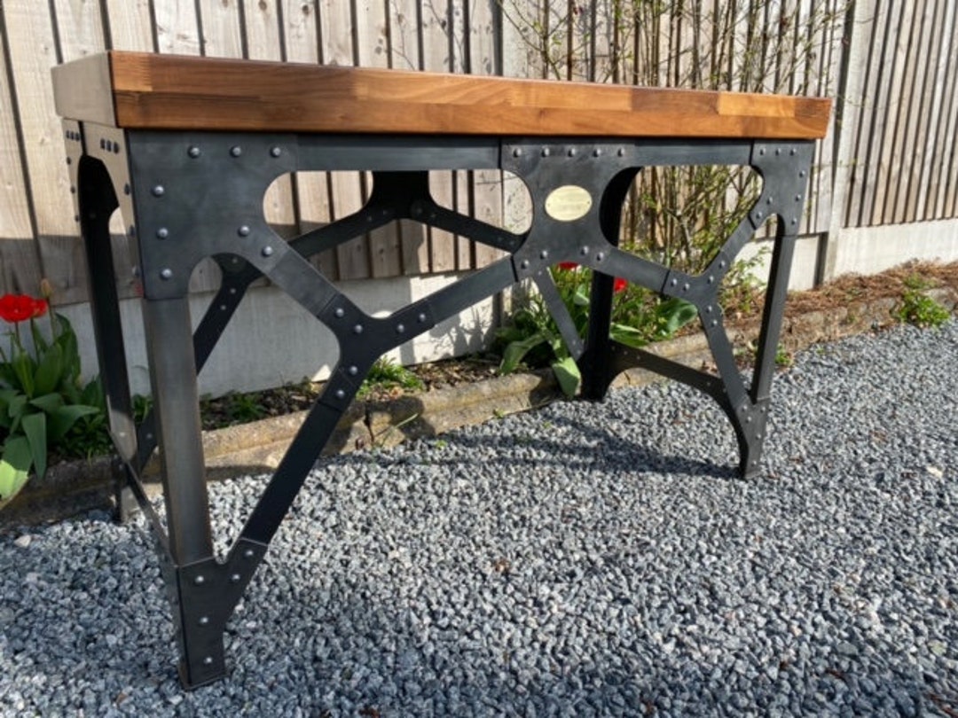 Industrial Style Butchers Block/ Kitchen Island/ Side Table/ Steel ...