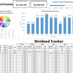 Dividend Tracker / Track Your Dividends in Microsoft Excel / Dividend ...