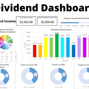Dividend Tracker / Track Your Dividends in Microsoft Excel / Dividend ...