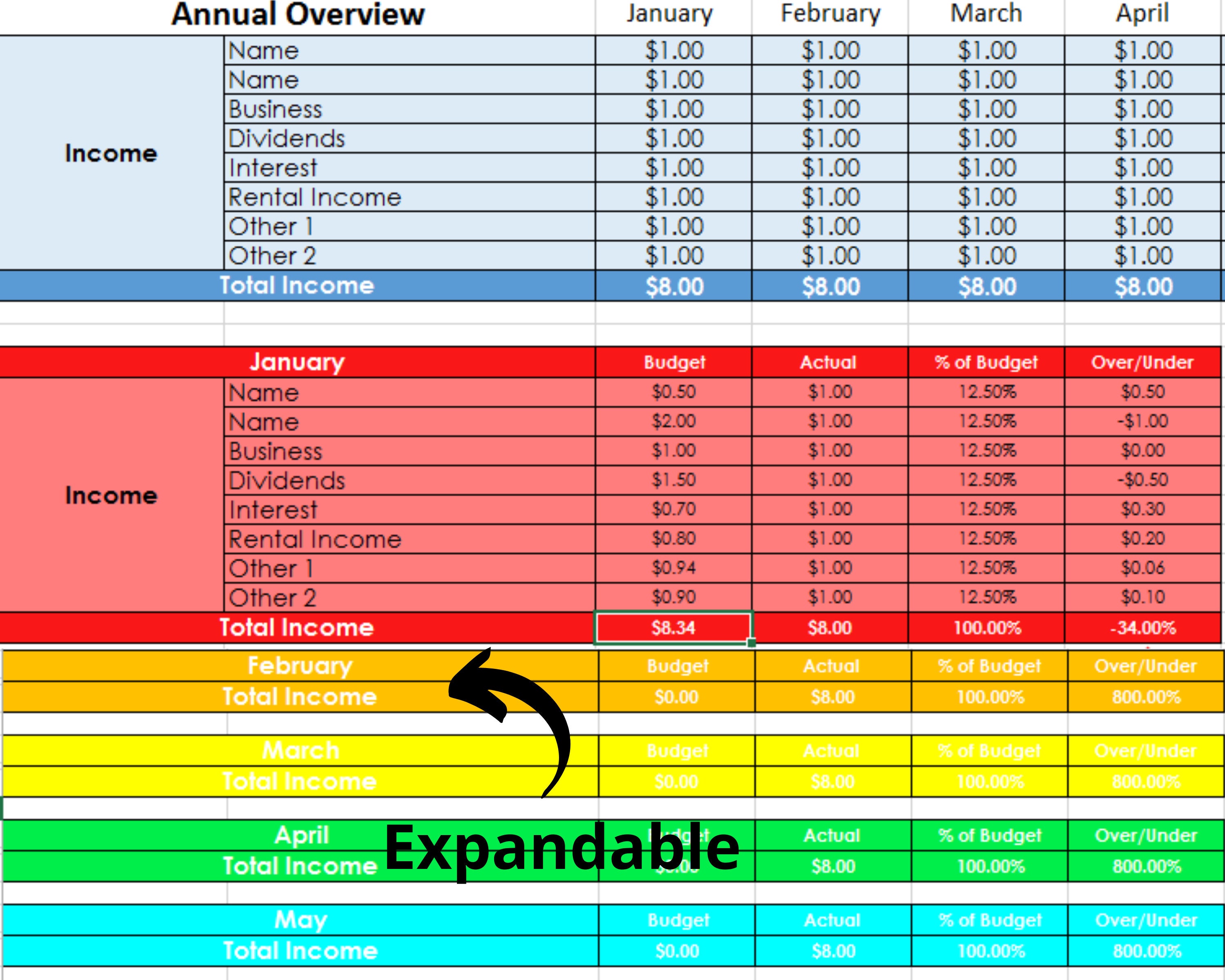 Income Tracker / Business Income Passive Income Tracker / Track Your ...