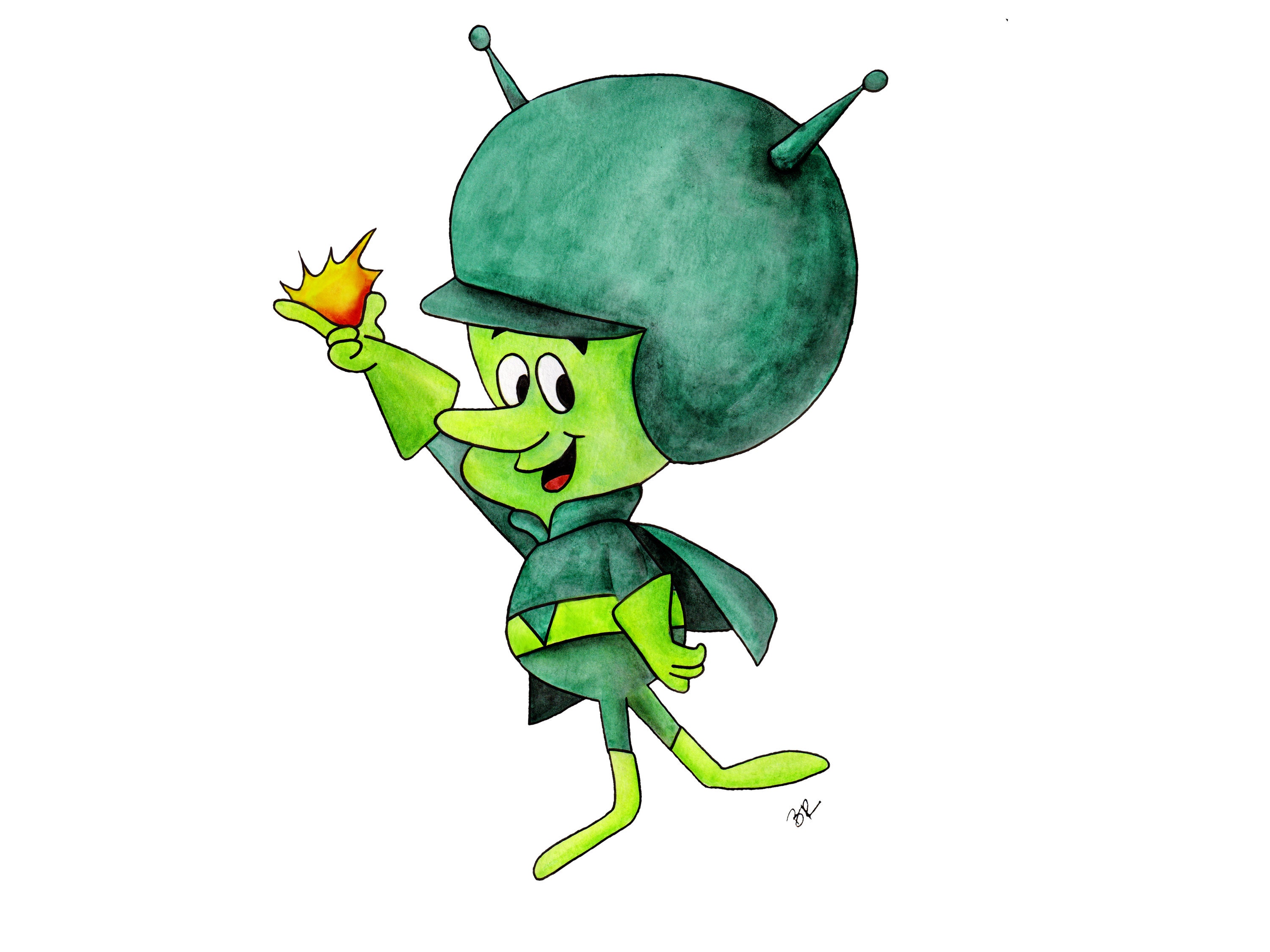 The Great Gazoo From the Flinstones Watercolor Art Print - Etsy