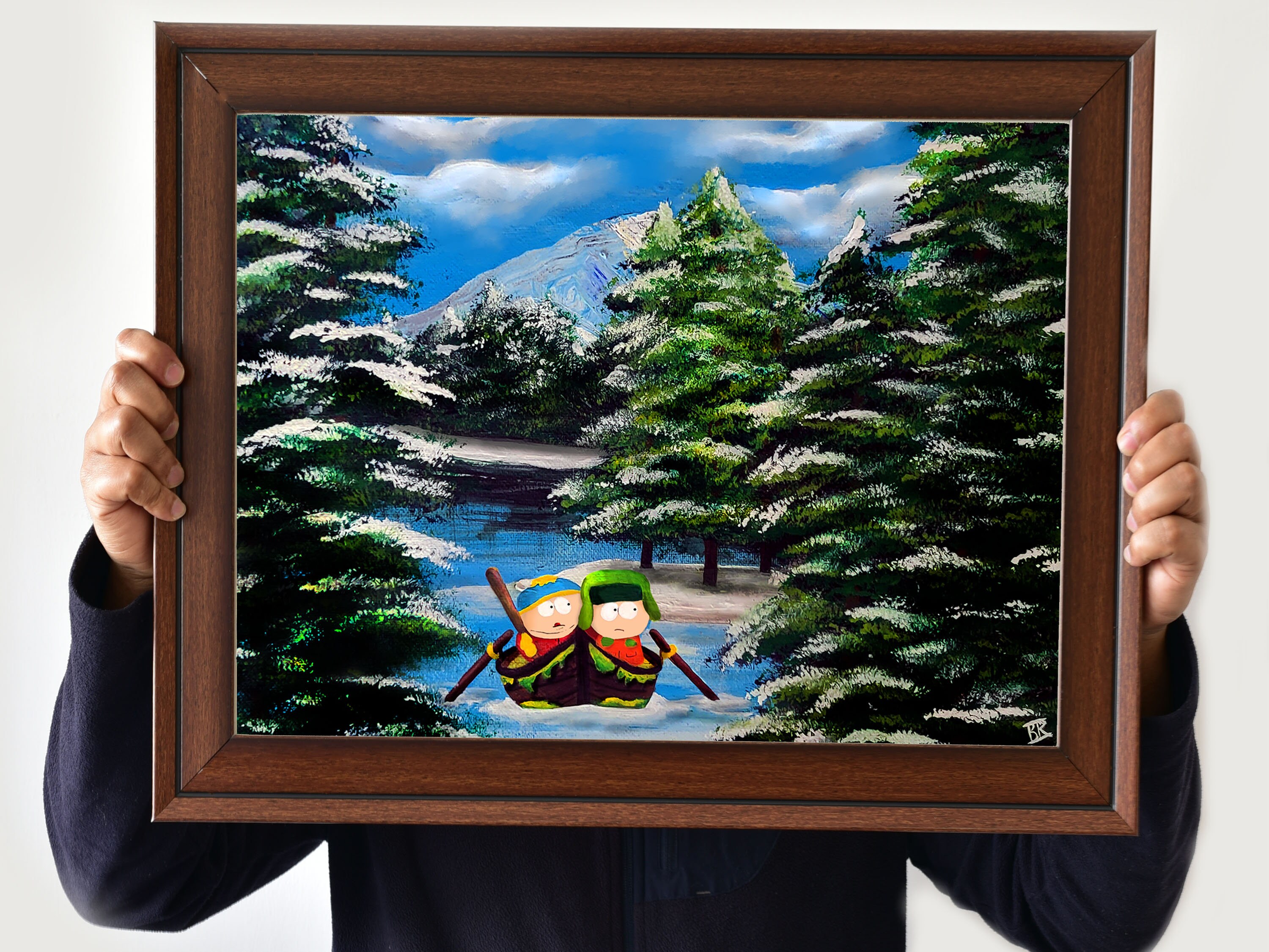 South Park Cartman and Kyle Landscape Boating Acrylic Painting - Etsy