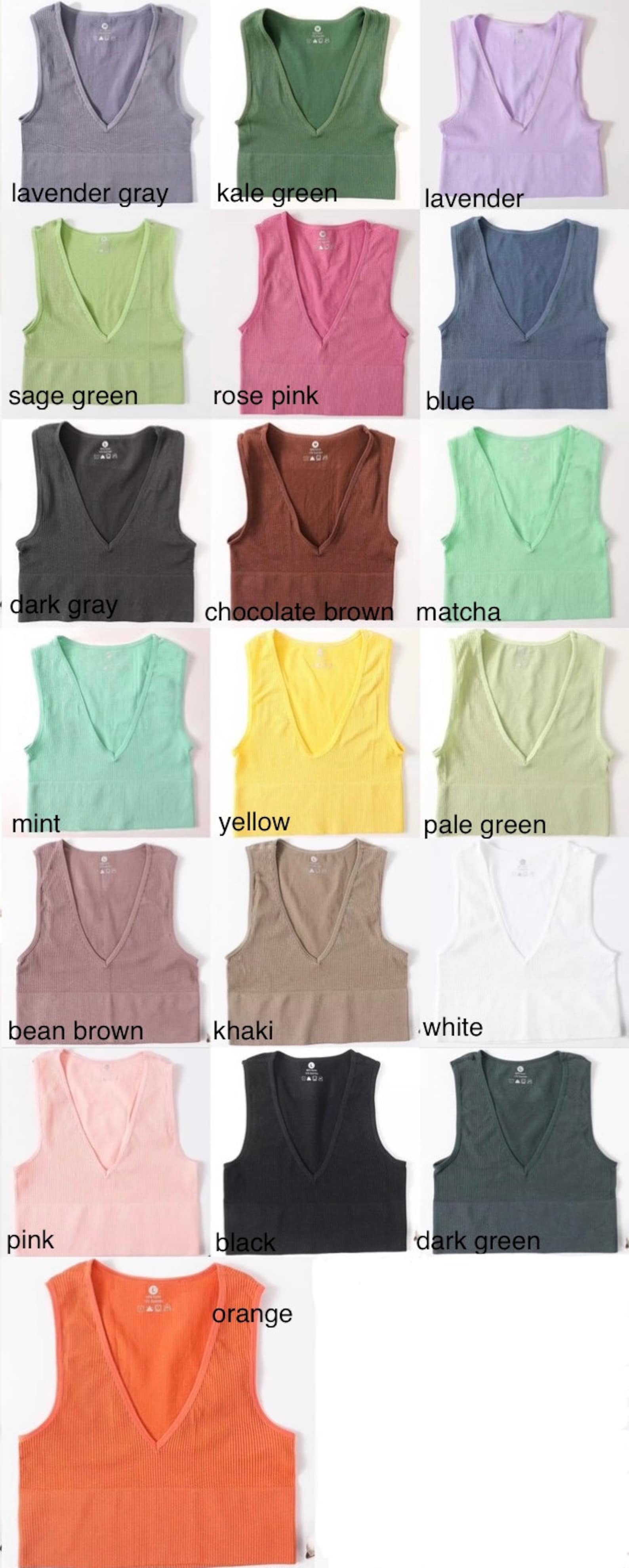 Seamless Deep-v Top (19 Colors) - Etsy